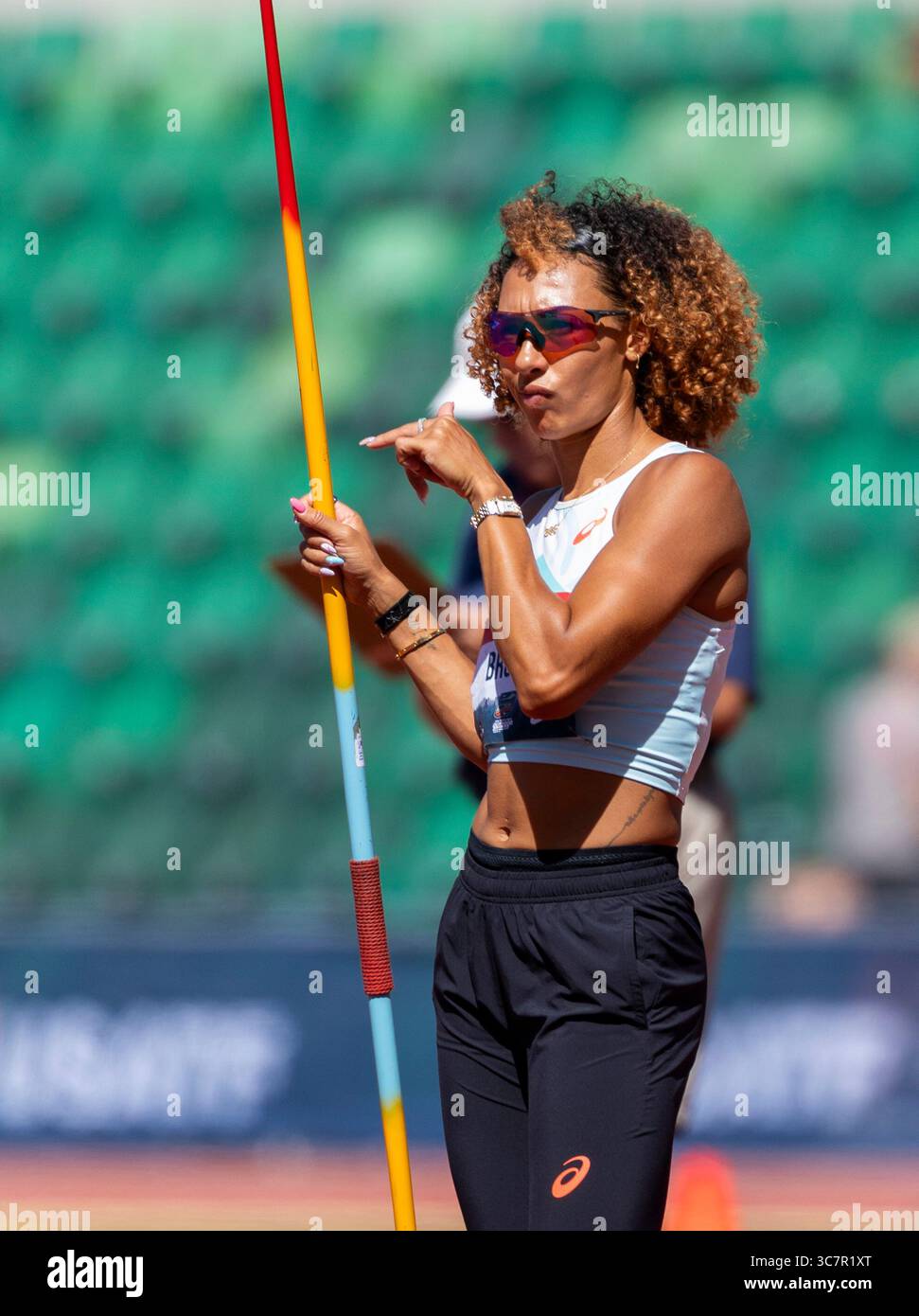 August 01 2025 Eugene, OR U.S.A. Heptathlon athlete Taliyah Brooks ...