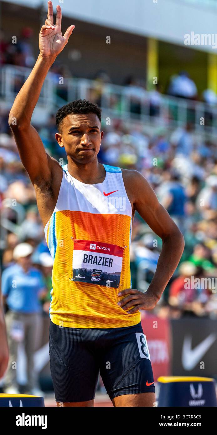 August 01 2025 Eugene, OR U.S.A. 800 meters athlete Donavan Brazier ...