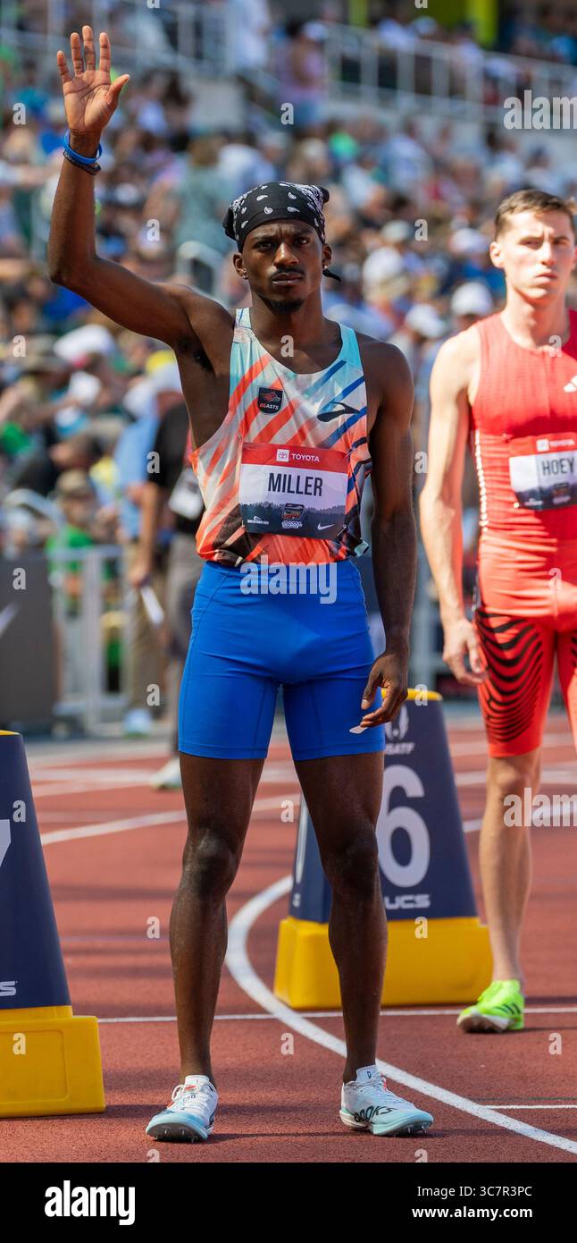 August 01 2025 Eugene, OR U.S.A. 800 meters athlete Brandon Miller ...