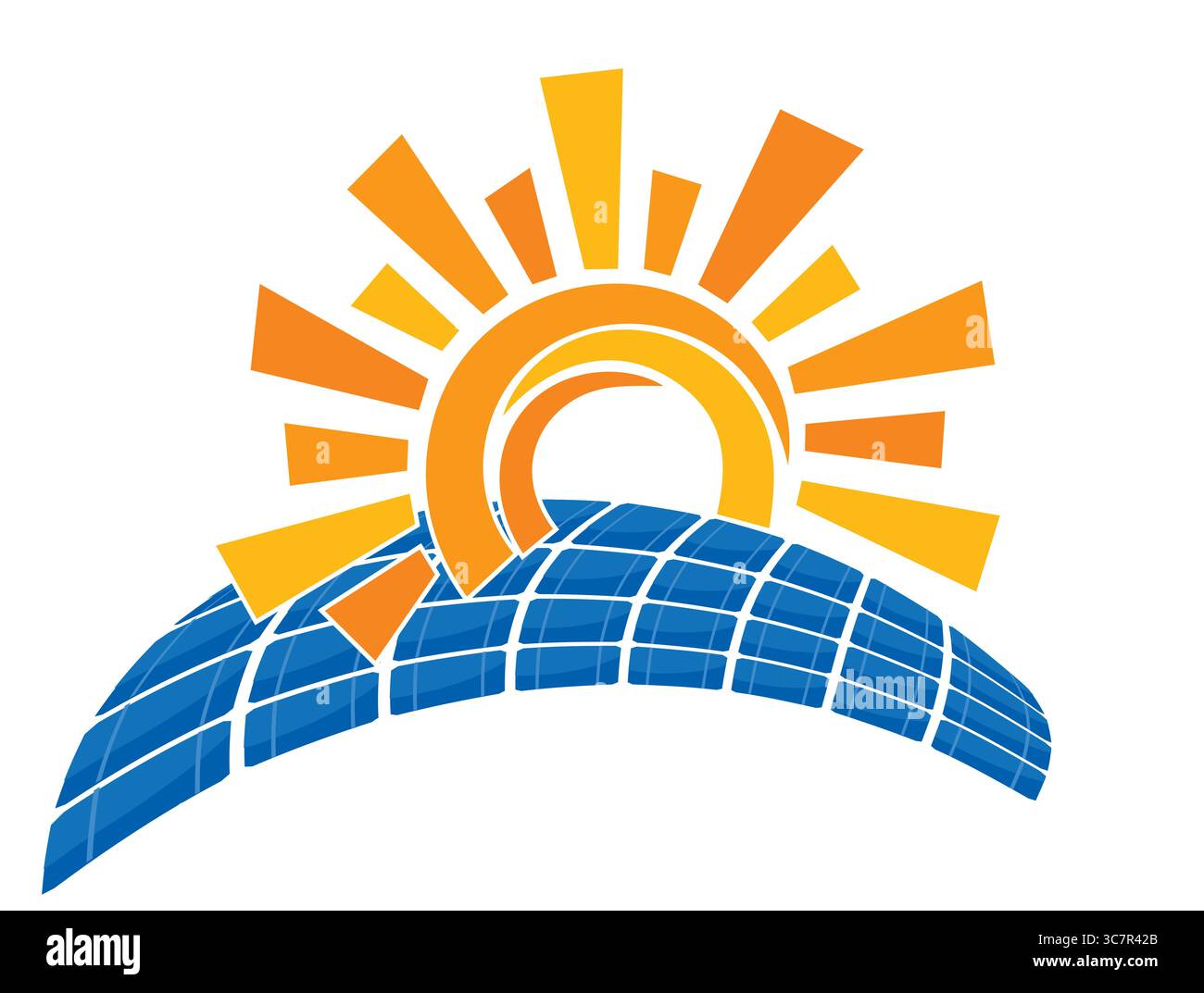The sun symbol with solar battery Stock Vector Image & Art - Alamy