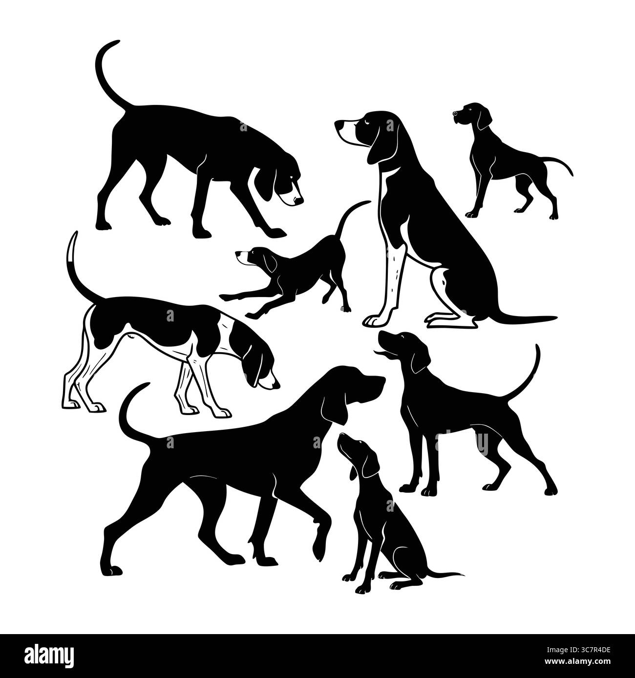 Set line drawing poses Cut Out Stock Images & Pictures - Alamy