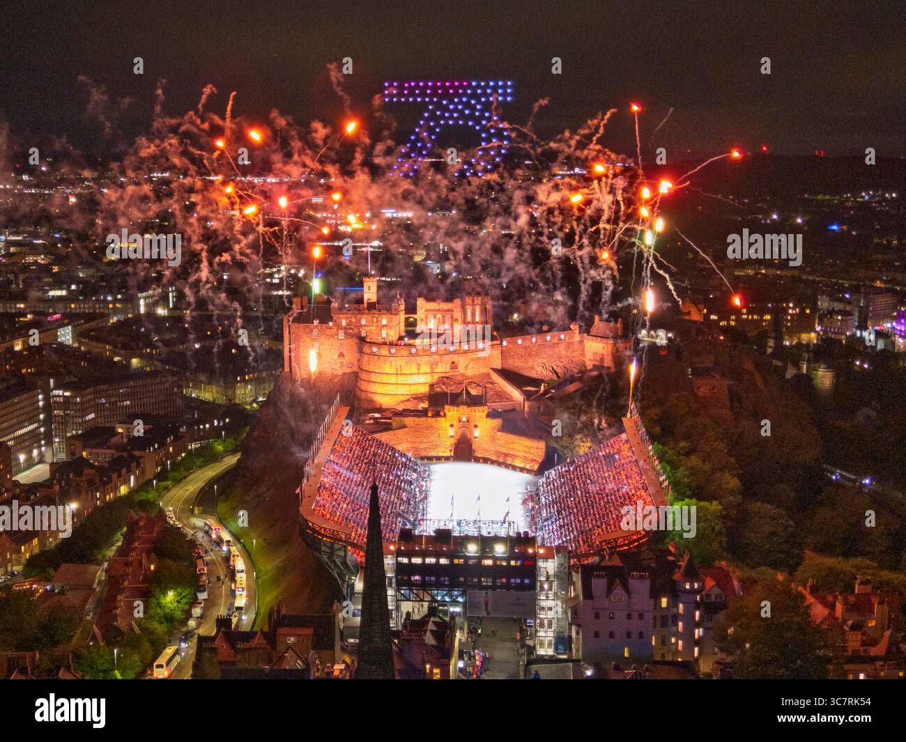 Aerial view fireworks drones hi-res stock photography and images - Alamy