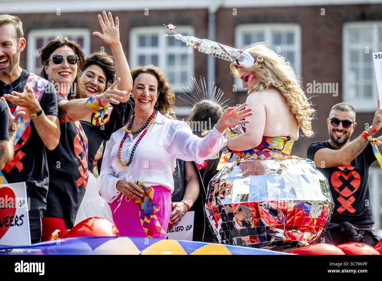 AMSTERDAM - Mayor femke halsema The Pride Amsterdam boat parade sails ...