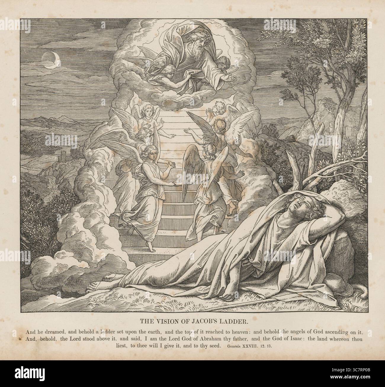 Biblical story, The vision of Jacob's ladder, the ladder to heaven is ...