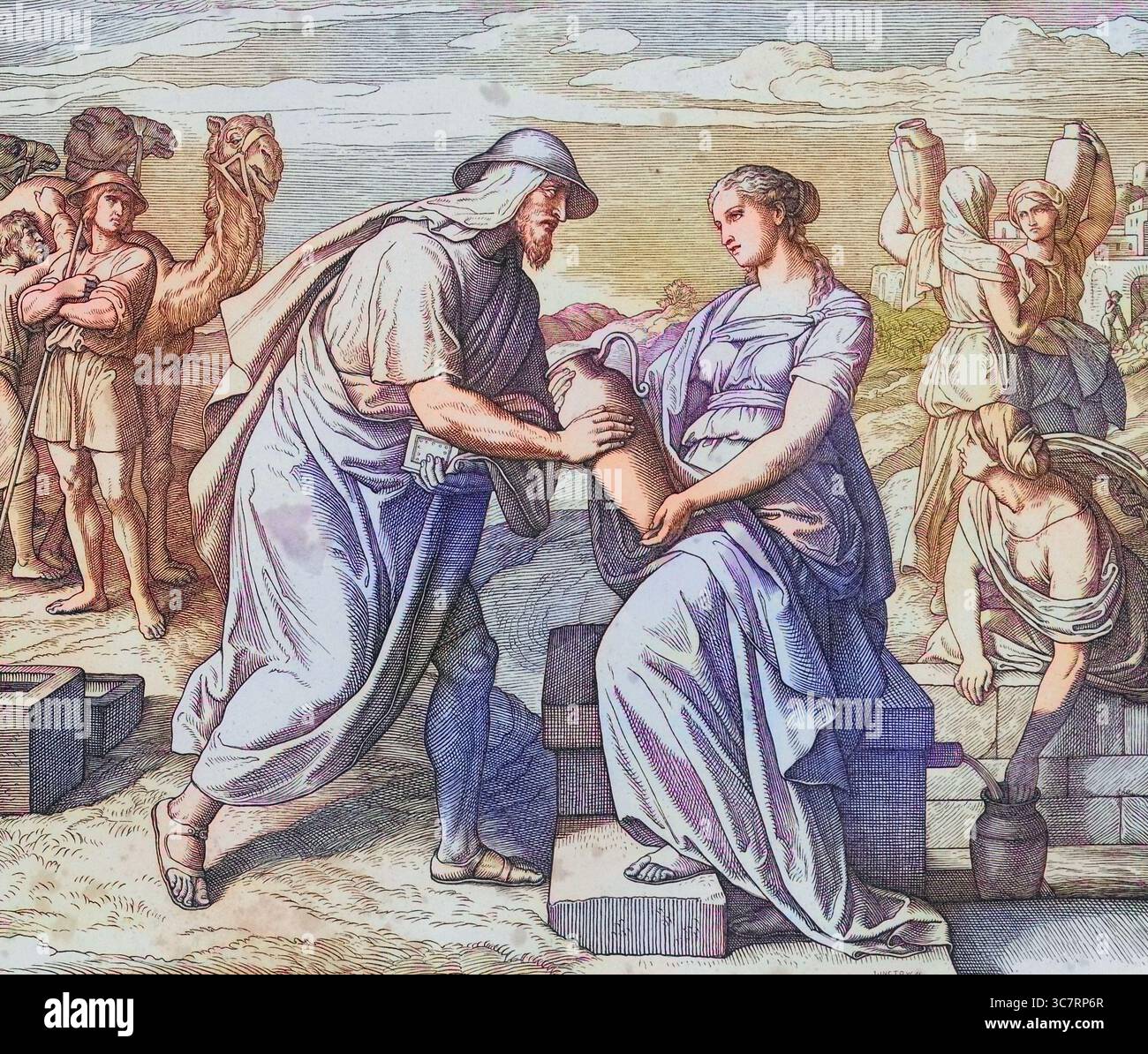 Biblical story, Abraham's servant meets Rebekah, wife of Isaac and ...