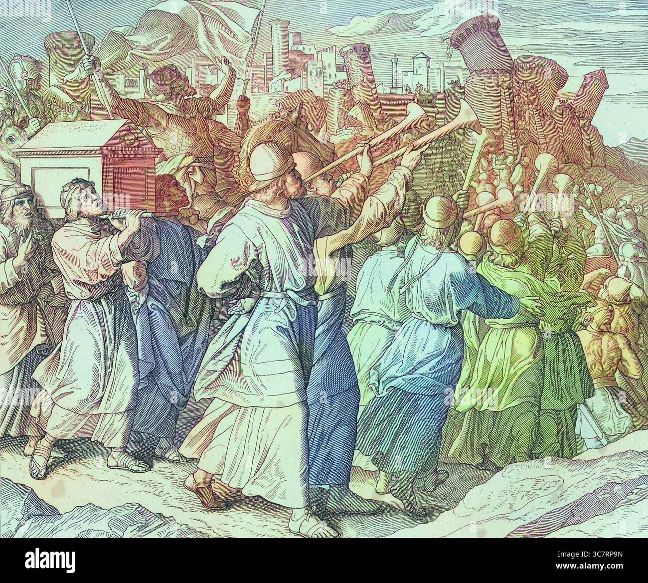 Biblical story, The Walls of Jericho Fall, digitally enhanced ...