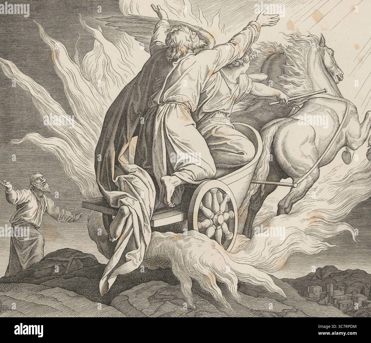 Biblical story, Elijah is taken up into heaven, digitally enhanced ...