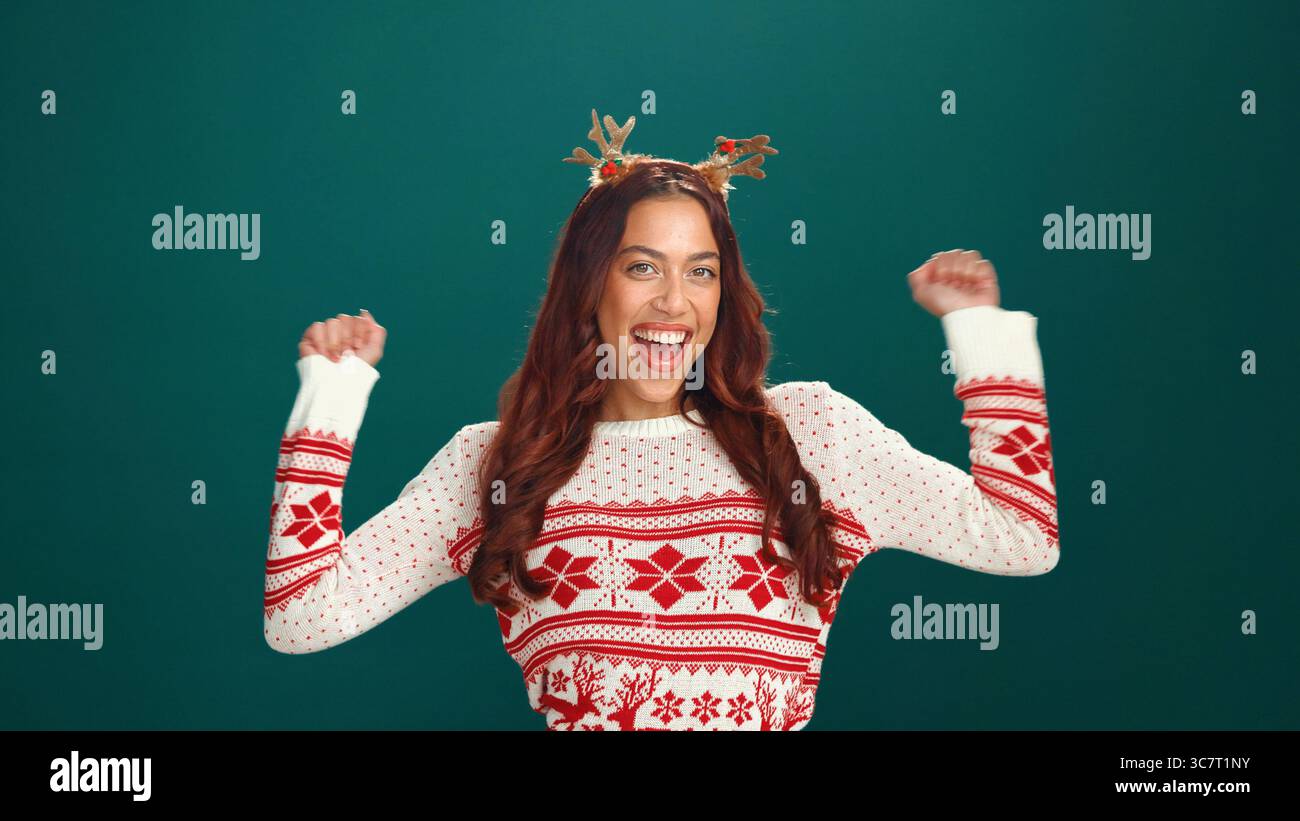 Christmas antlers woman dance hi-res stock photography and images - Alamy