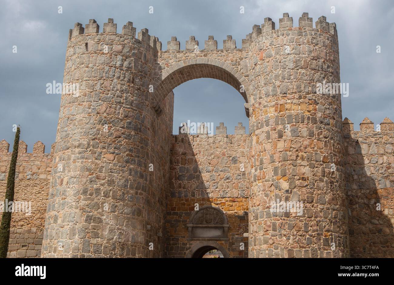 Walls of Avila, completed between the 11th and 14th centuries, Spain ...