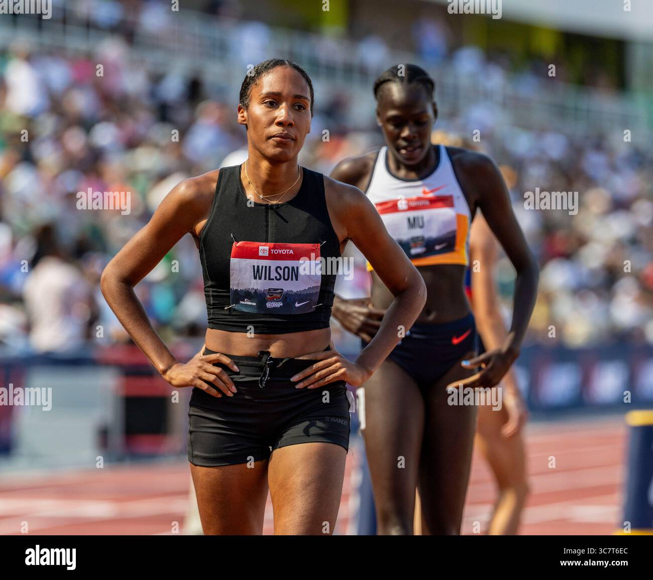 August 01 2025 Eugene, OR U.S.A. 800 meters athlete Ajee Wilson takes ...