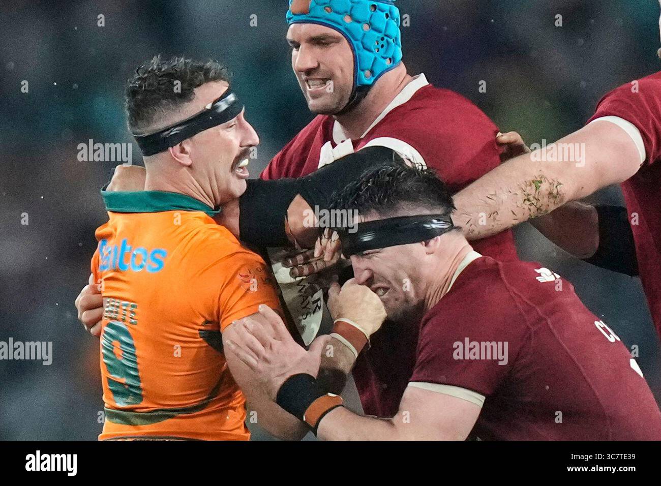 Australia's Nic White, left, clashes with Tadhg Beirne and Tom Curry of ...