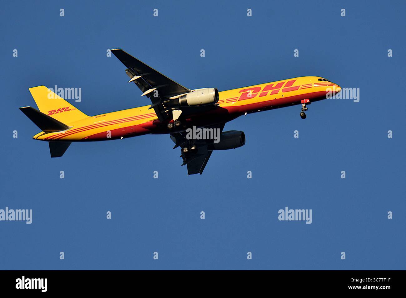 View as the DHL plane arrives at Marseille Provence Airport. (Photo by ...