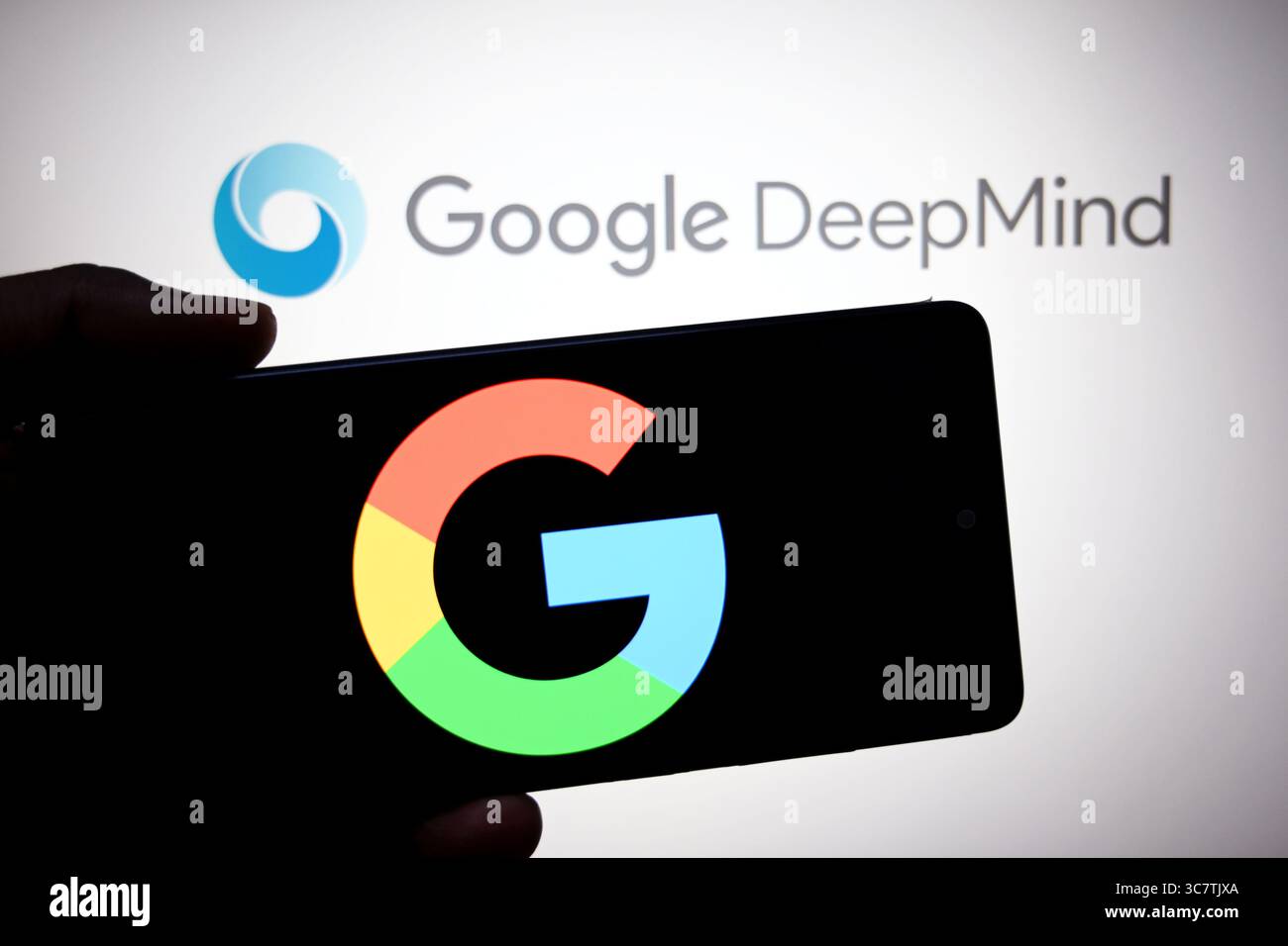 In this photo illustration, a Google logo is seen displayed on a ...