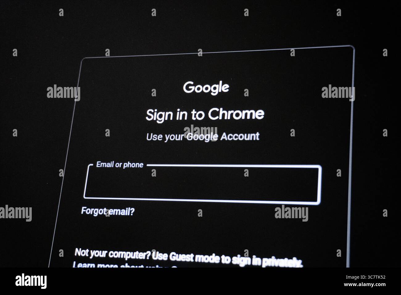Google Chrome sign-in popup window Stock Photo - Alamy