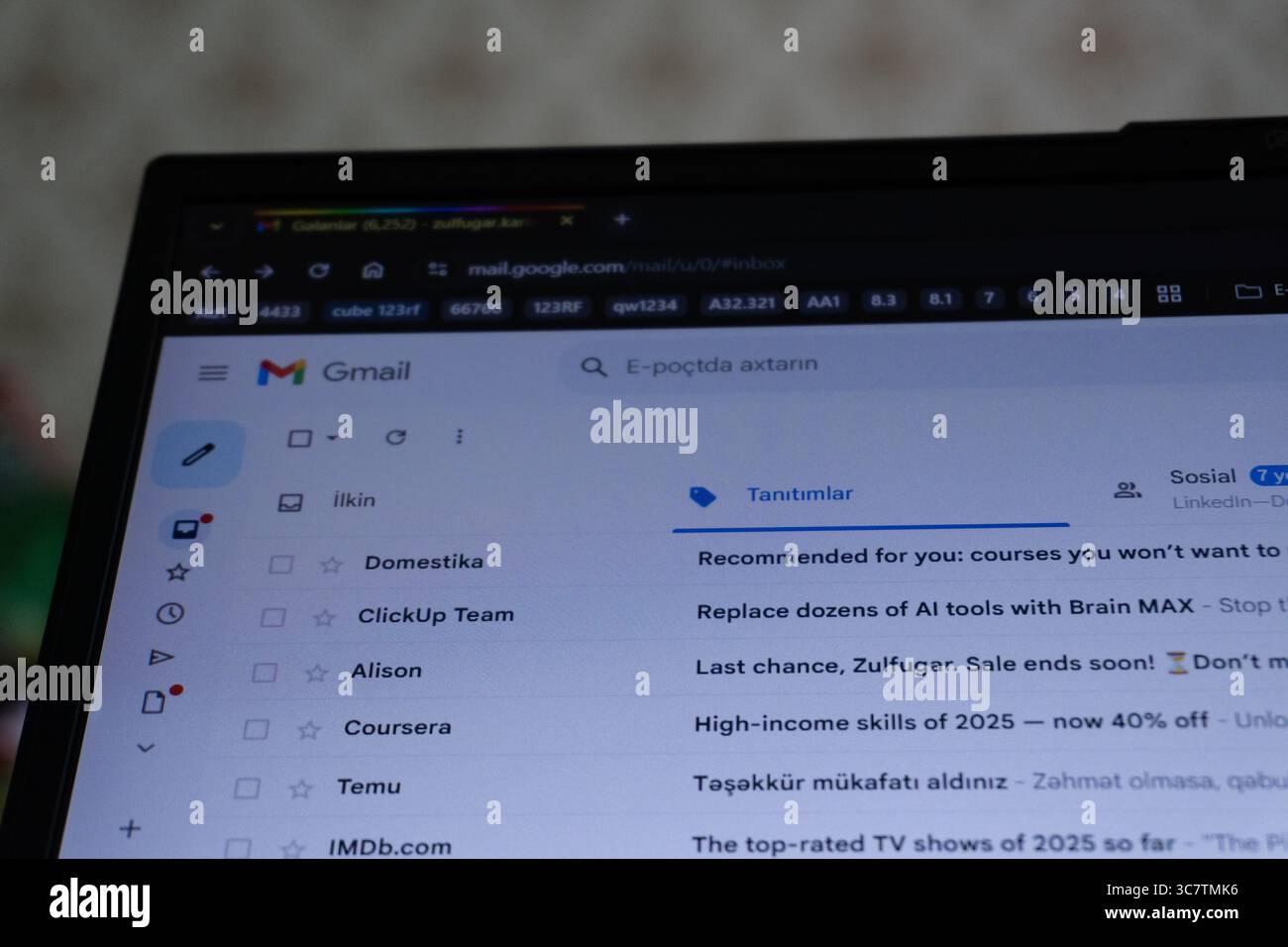 Google Mail (Gmail) in the web search results. Oghuz, Azerbaijan. 07.11 ...