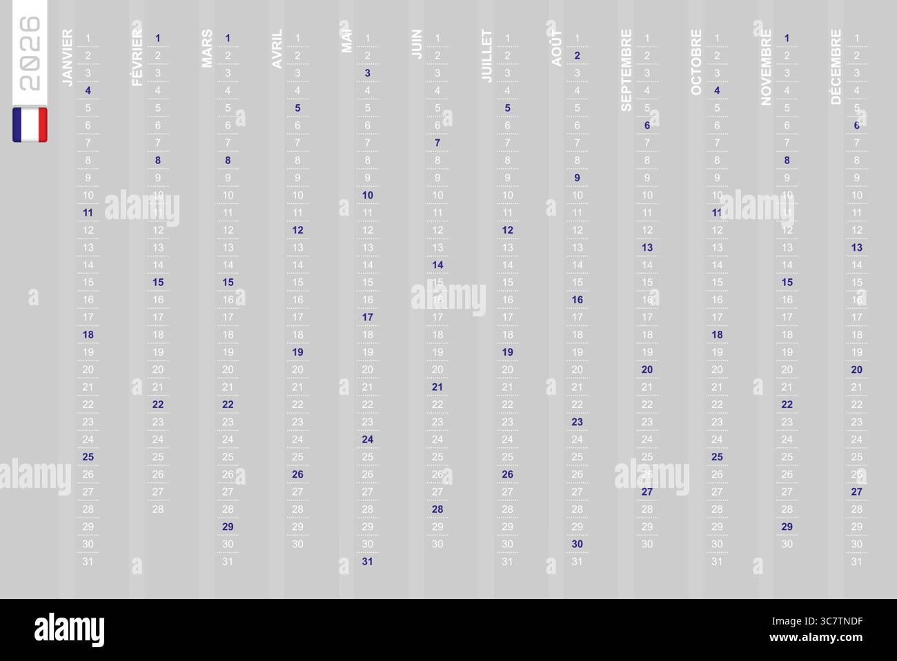 2026 calendar design january highlighted hi-res stock photography and ...
