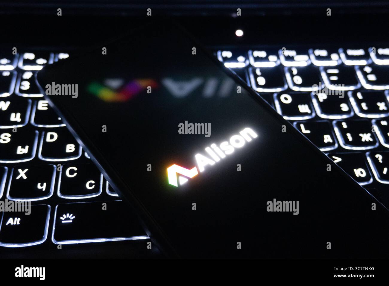 Alison educational platform logo is described on a screen. Oghuz ...