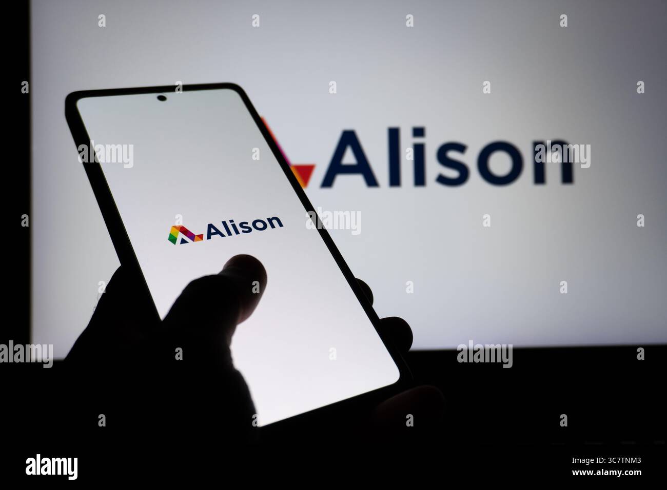 Alison educational platform logo is described on a screen. Oghuz ...