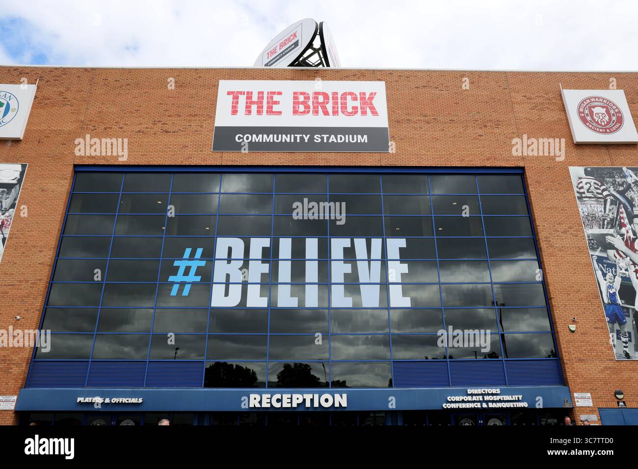 A general view of The Brick Community Stadium before the Sky Bet League ...