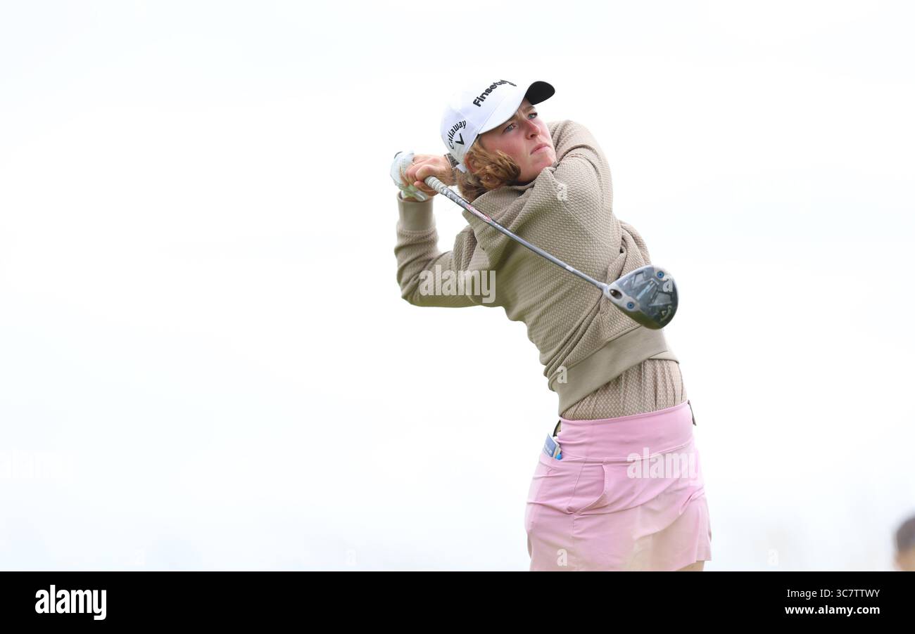 England's Mimi Rhodes teeing off on day three of the 2025 AIG Women's ...