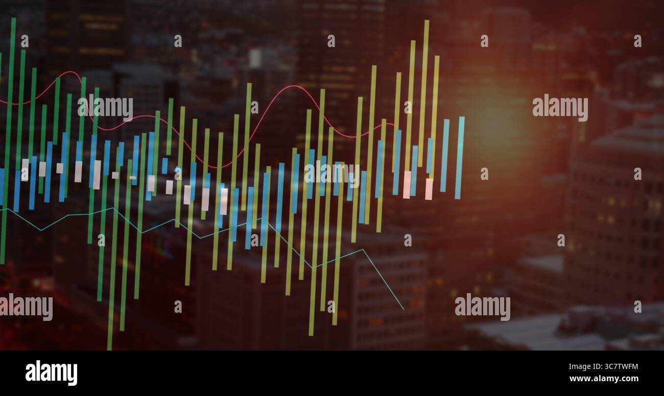 Overlaying financial candlestick chart hi-res stock photography and ...