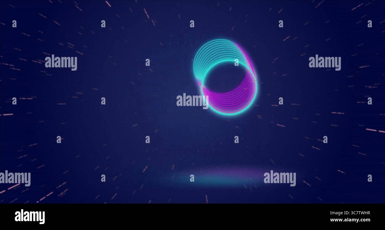 Floating glowing neon torus hi-res stock photography and images - Alamy