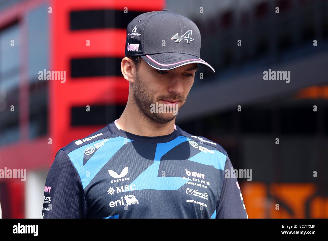 Pierre Gasly of Alpine Formula 1 in the paddock before final practice ...