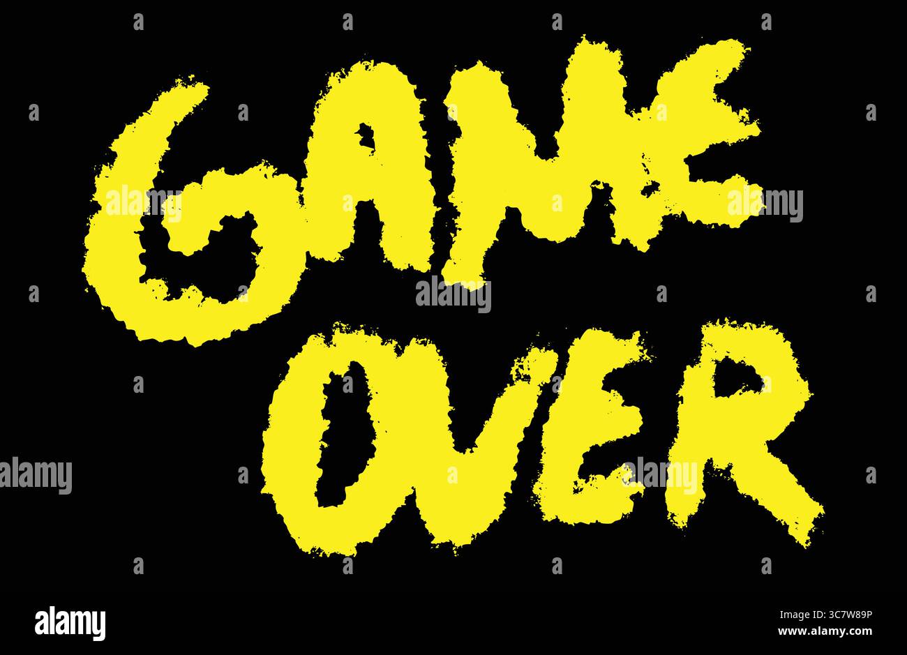 Game over text effect with grunge red paint on black background Stock ...