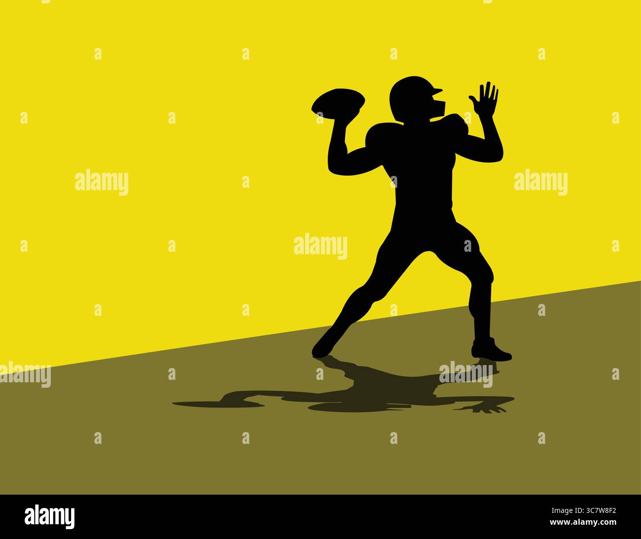 American football quarterback throwing ball silhouette Stock Vector ...