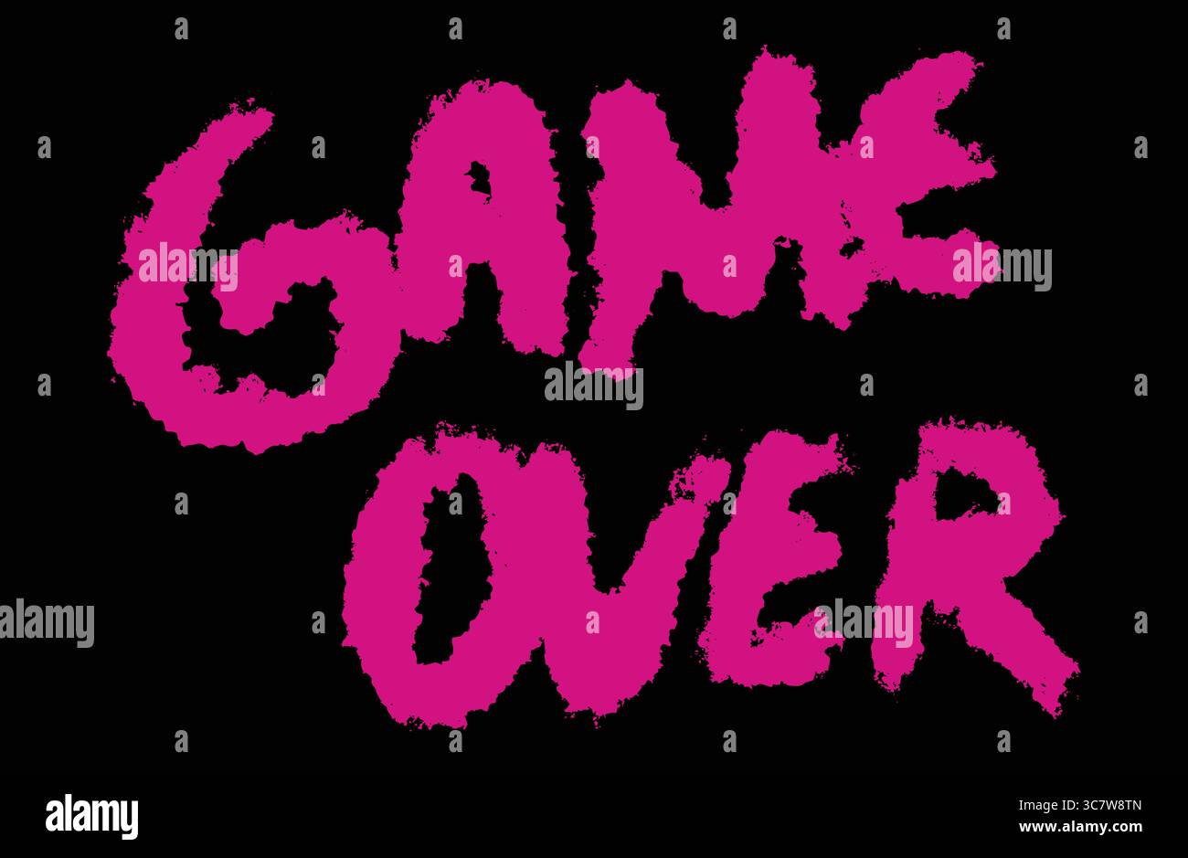 Game over text effect with grunge red paint on black background Stock ...