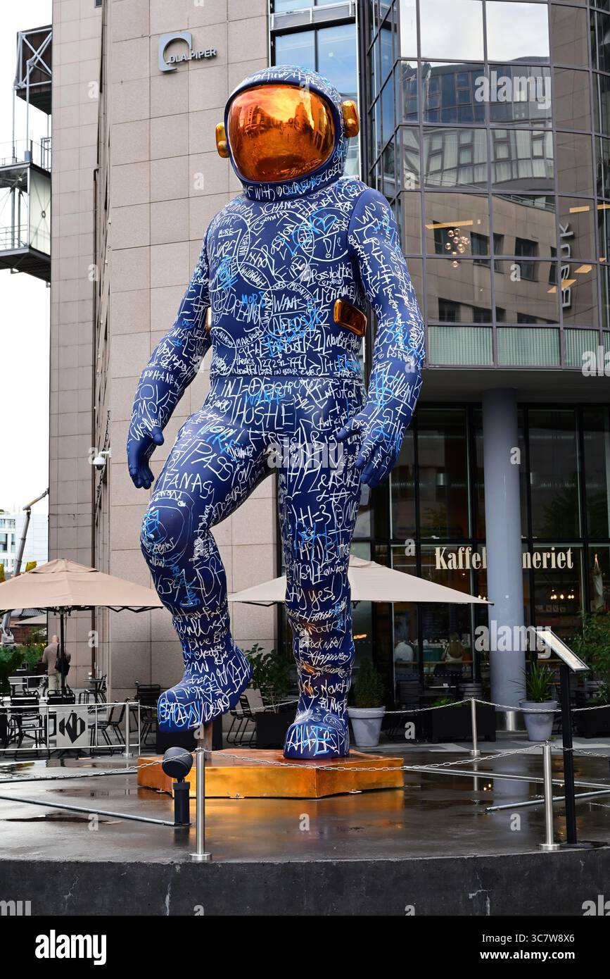 Giant spaceman statue in Oslo by sculpture Brendan Murphy Stock Photo ...