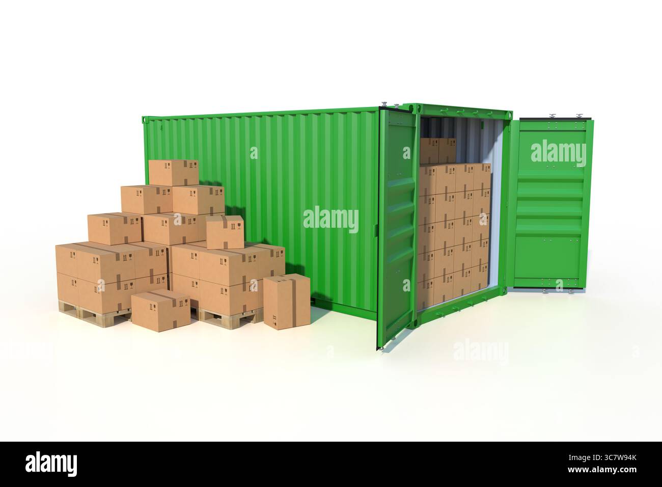 Isometric cardboard boxes pallet Cut Out Stock Images & Pictures - Alamy