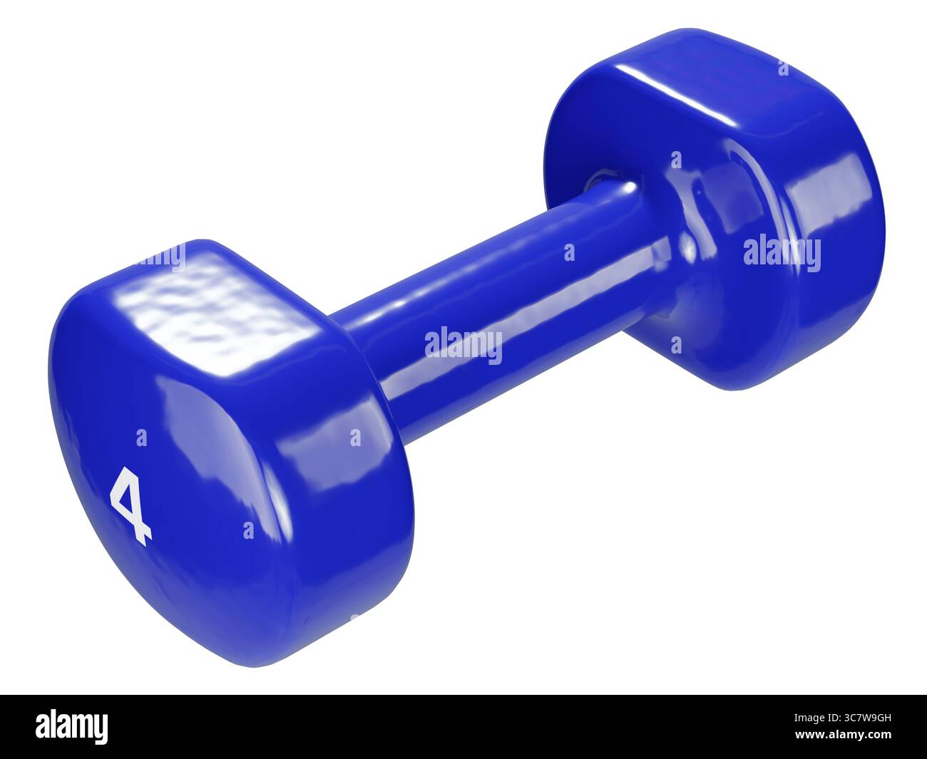 Round vinyl rubber Dumbbell, weightlifting gym equipment side view ...