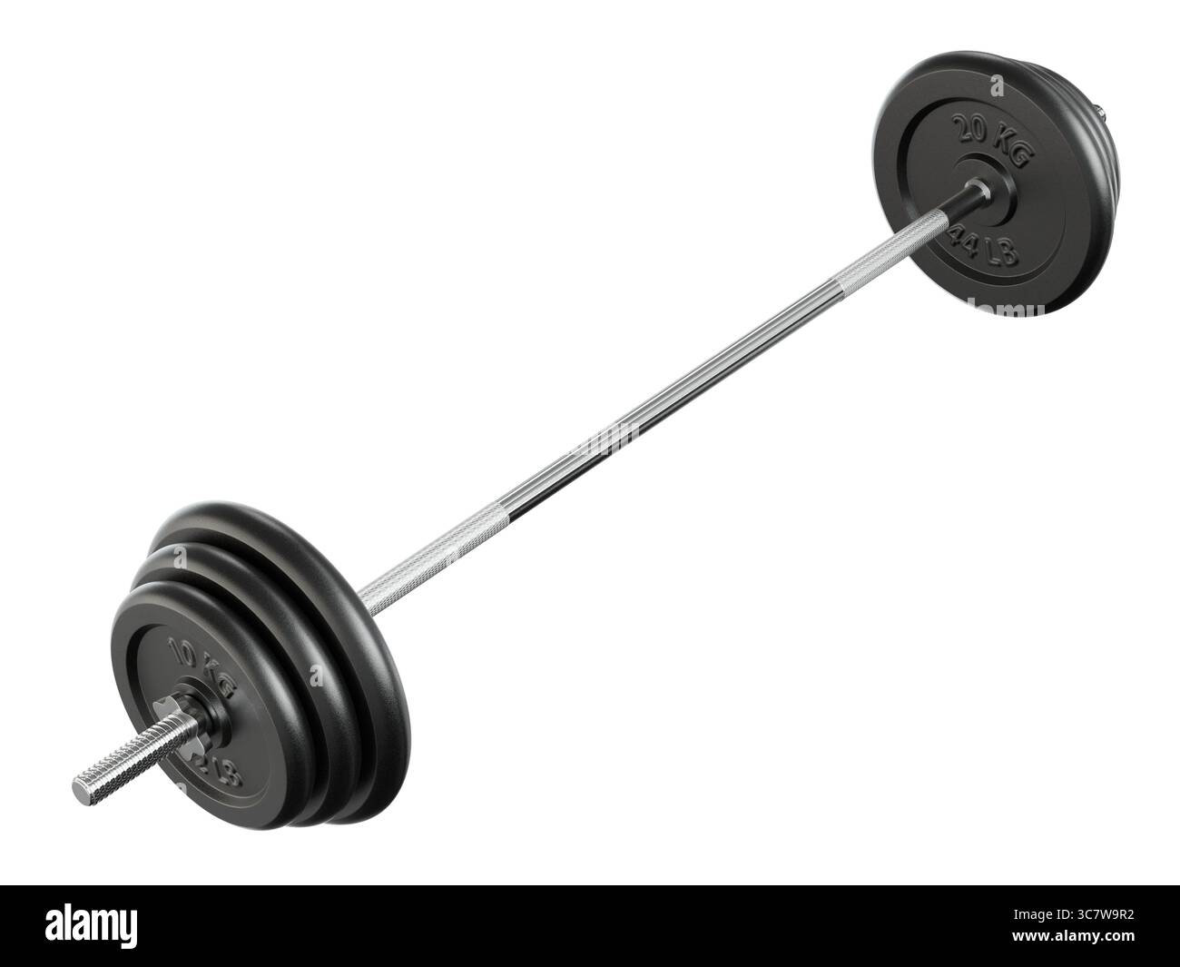 Cast Iron Adjustable Barbell with plates, weightlifting gym equipment ...