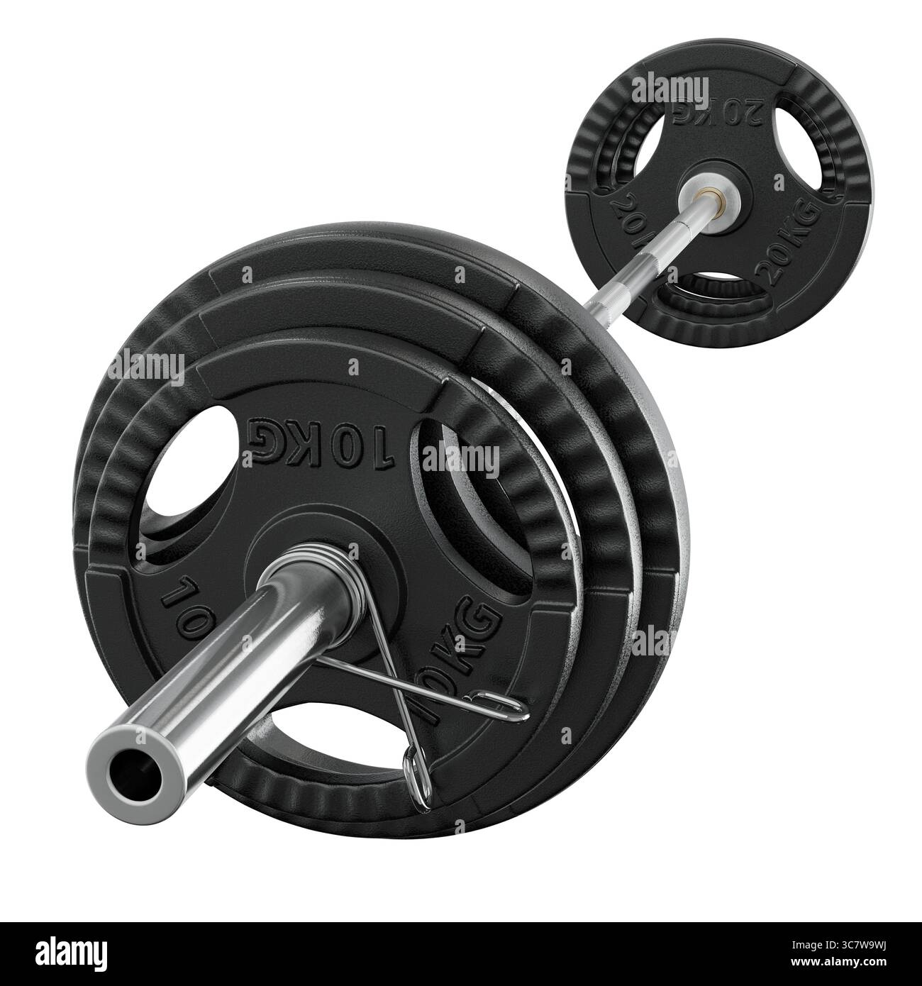 Cast Iron Olympic Adjustable Barbell with plates, weightlifting gym ...