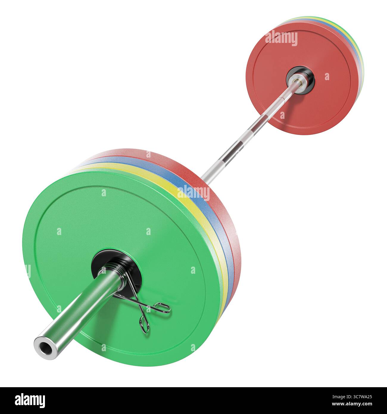 Cast Iron Olympic Adjustable Barbell, weightlifting gym equipment, side ...