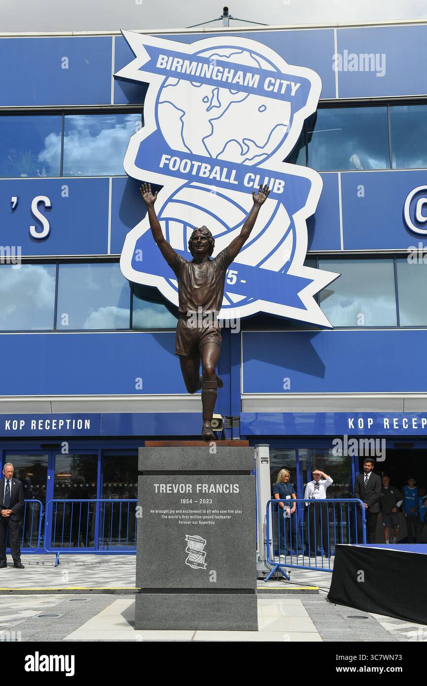 Trevor Francis statue during the Pre-Season Trevor Frances Memorial ...