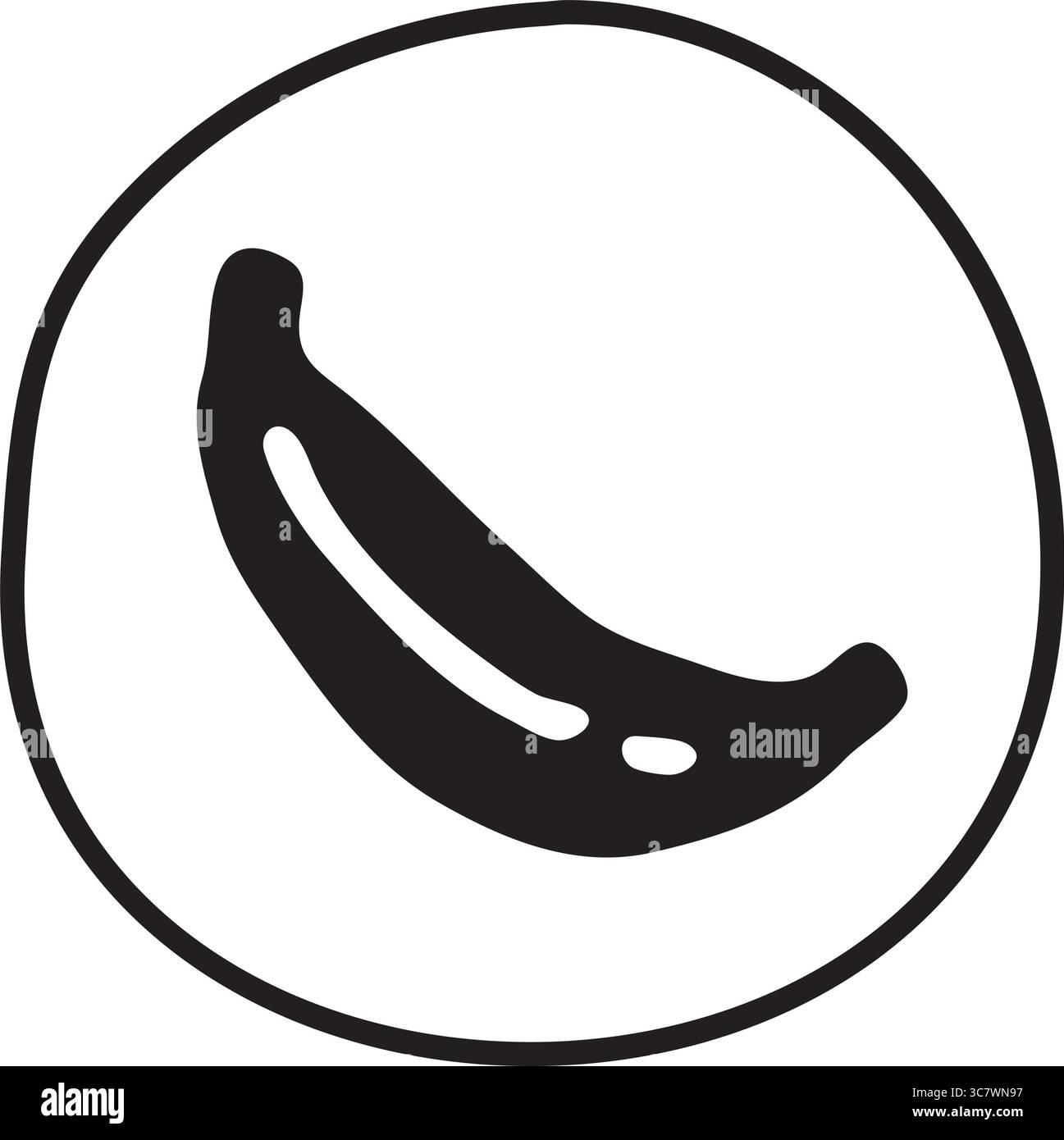 Doodle banana line plant Black and White Stock Photos & Images - Alamy