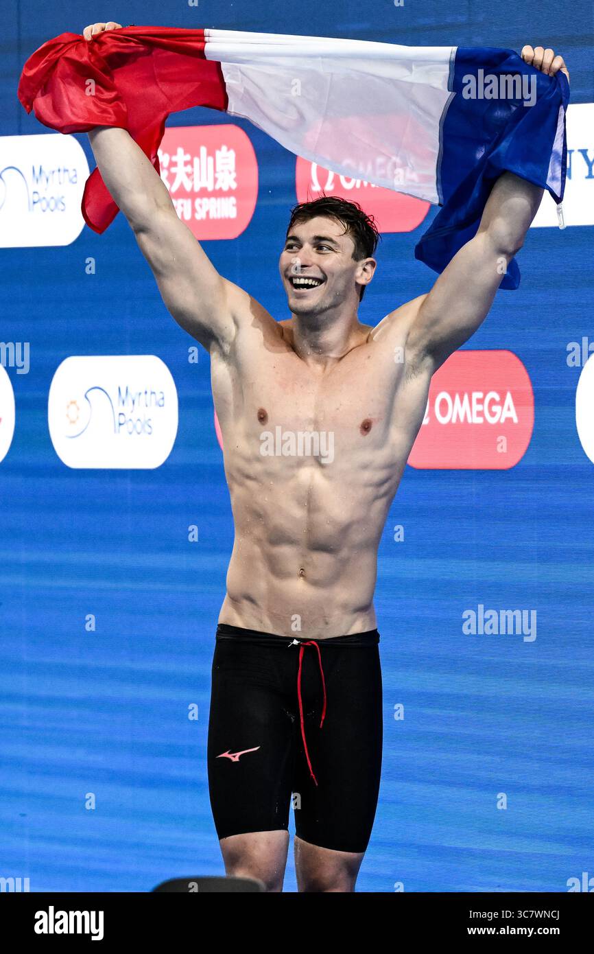 Maxime Grousset of France celebrates after winning the gold medal in ...
