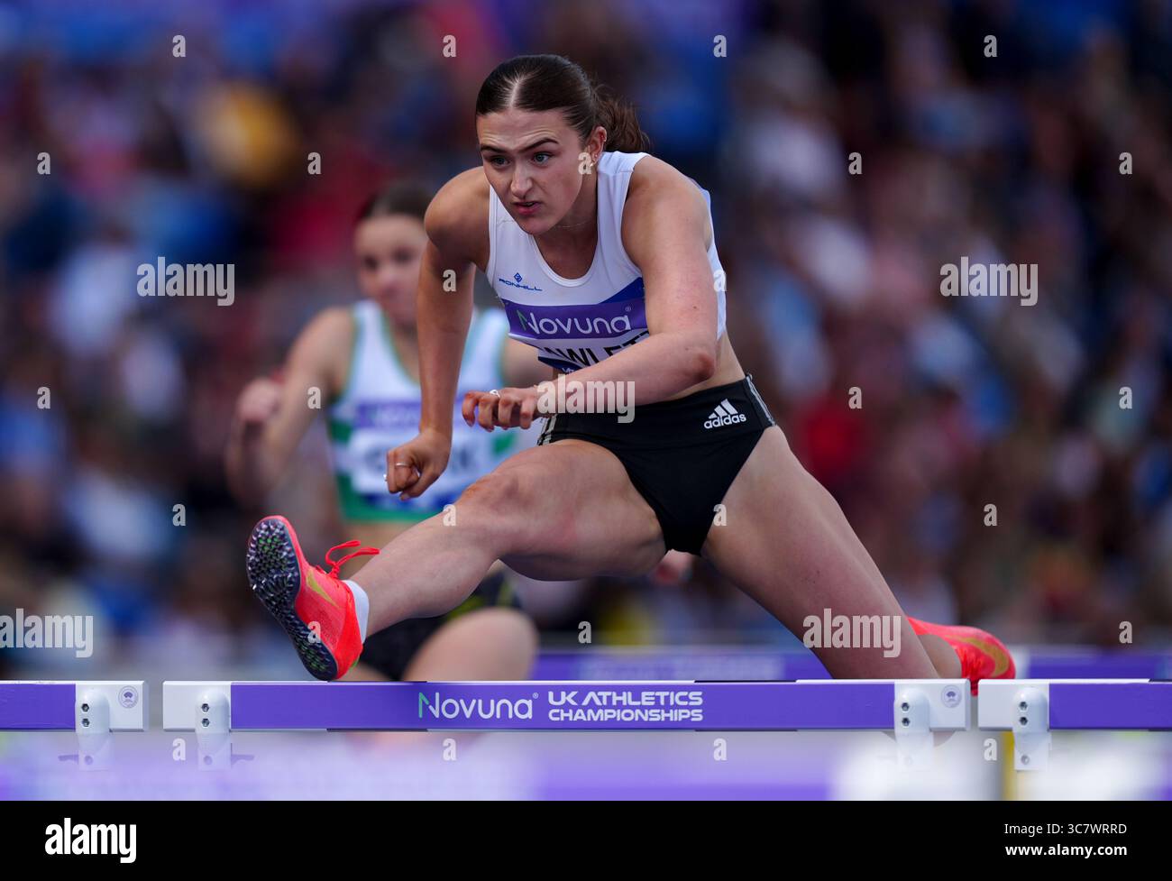 Abigail Pawlett in the Women's 100m Hurdles Heats during day one of the Novuna UK Athletics ...