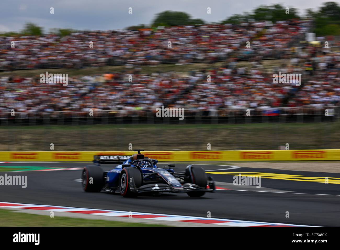 Williams driver Alexander Albon of Thailand steers his car during the ...
