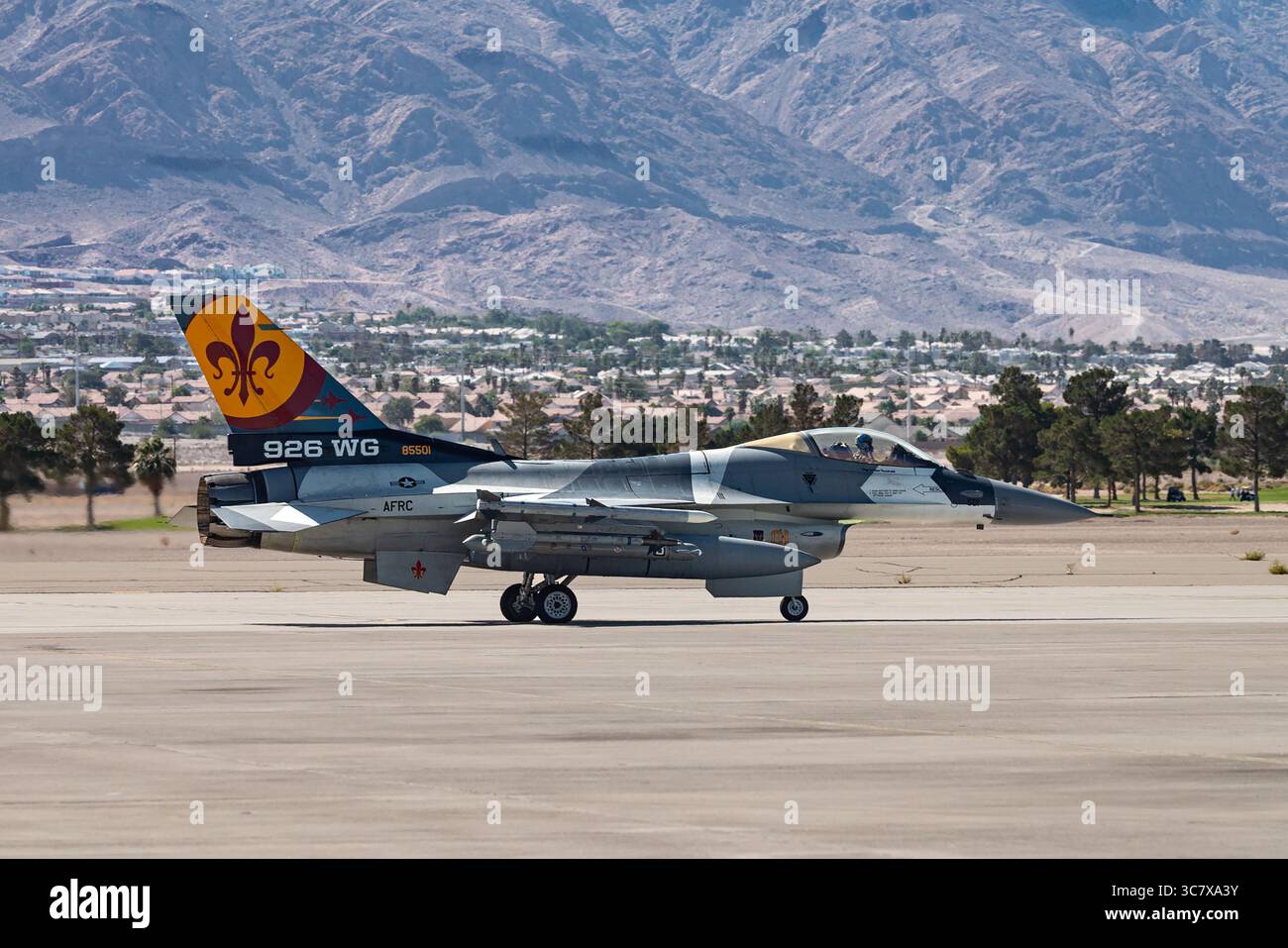 A U.S. Air Force F-16 Fighting Falcon assigned to the 706th Aggressor ...