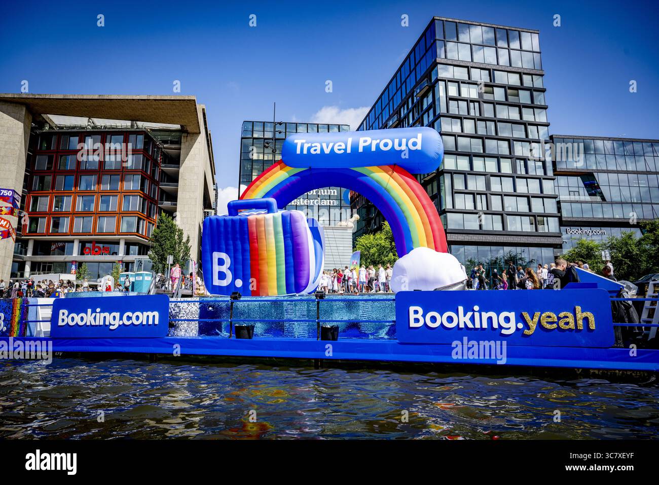 AMSTERDAM - Booking.com boat The Pride Amsterdam boat parade is once ...