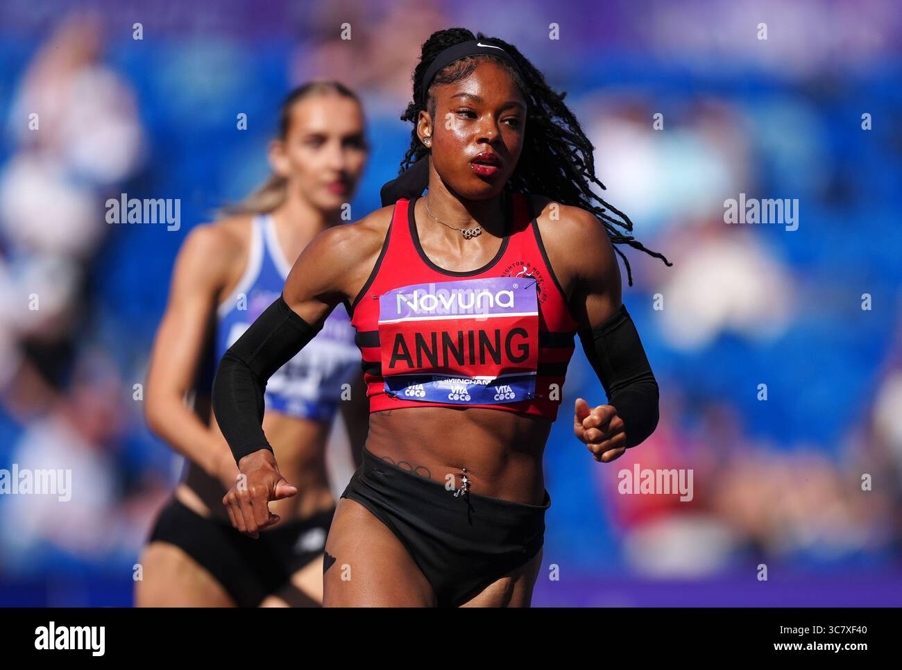 Amber Anning in the Women's 400m Heats during day one of the Novuna UK ...