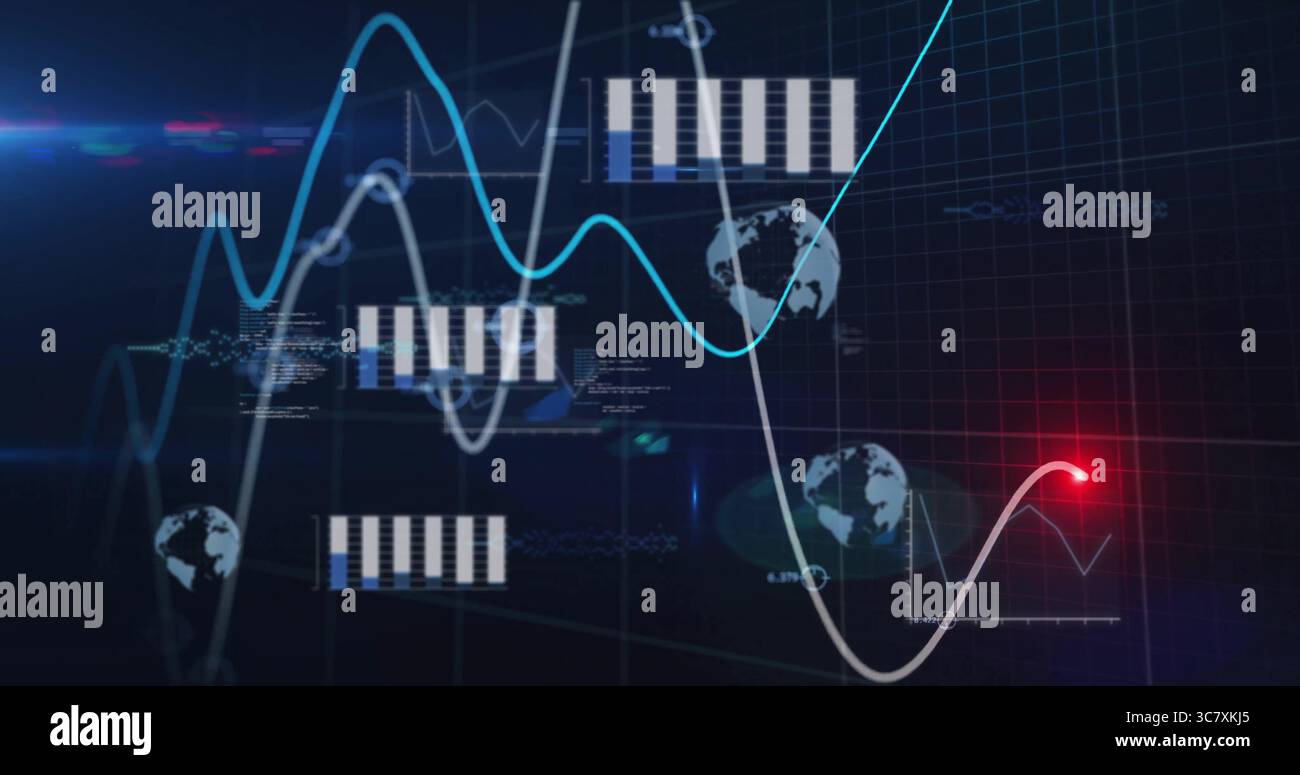 Dashboard displaying data charts in interface, with grid overlay ...