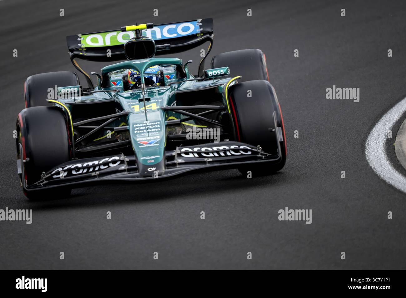 BOEDAPEST - Fernando Alonso (Aston Martin) at the Hungaroring during ...