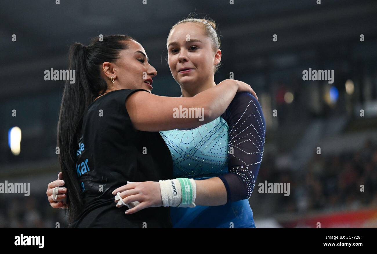 02 August 2025, Saxony, Dresden: Gymnastics: German Championships ...