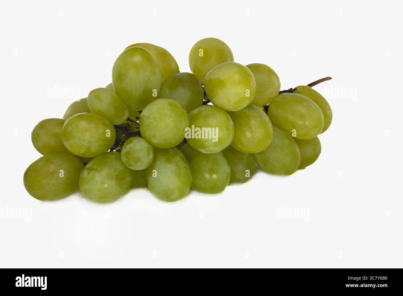 A high-resolution image of a bunch of fresh green grapes isolated on a ...