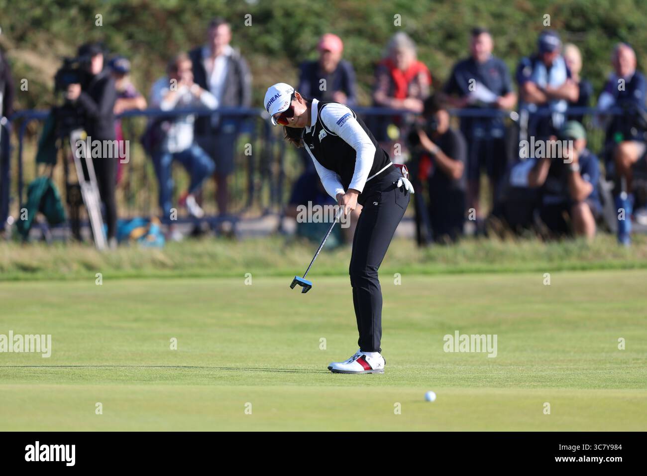 South Korea's A Lim Kim on the 18th green on day three of the 2025 AIG ...