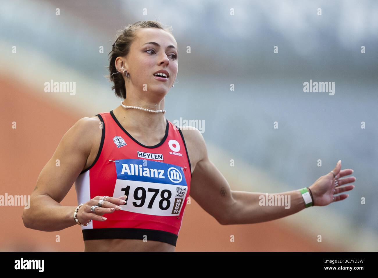 Belgian Rani Rosius pictured in action during the women's 100m, at the ...